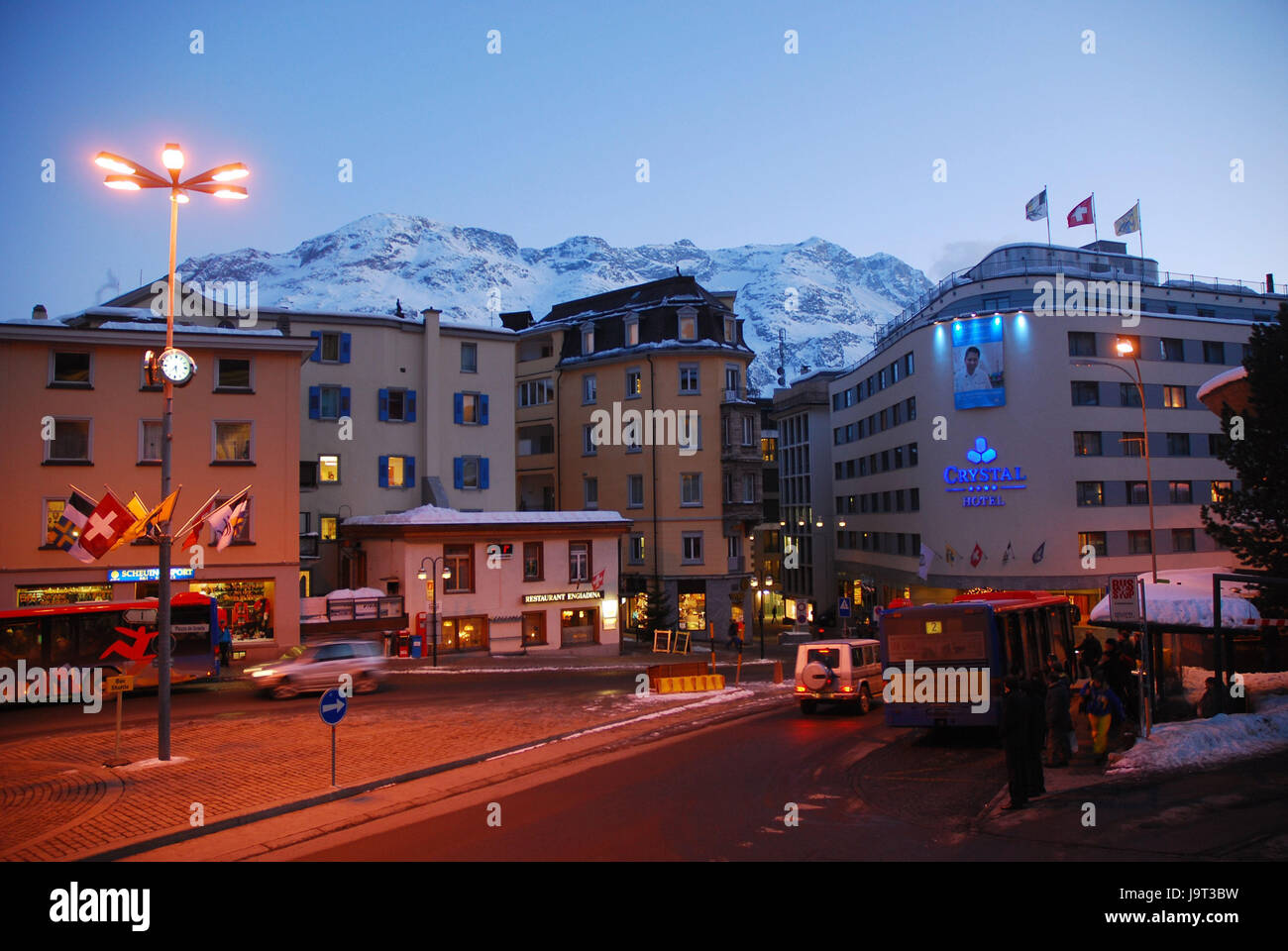 Switzerland,Graubuenden,the Engadine,St. Moritz,centre,schoolhouse ...