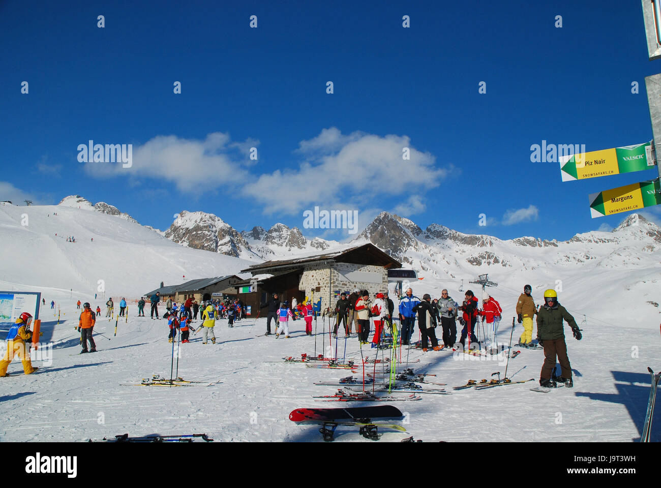 Switzerland,Graubuenden,the Engadine,St. Moritz,Corviglia,skiing area ...