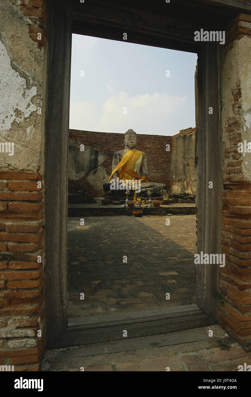 Thailand,Ayutthaya,inner courtyard,Buddha's statue,Asia,town ...