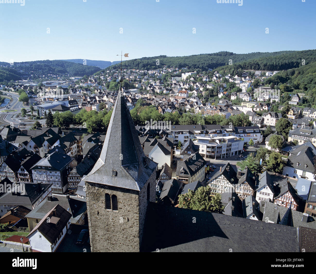 Germany,Hessen,Westerwald,dill castle,town overview,dill valley Stock ...