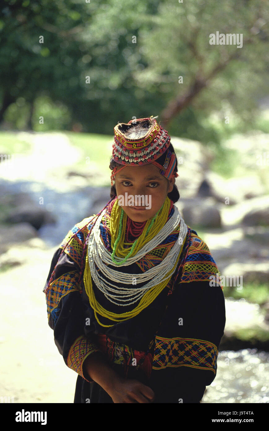 Pakistan,Kafiristan,girl,clothes,traditionally,stand,no model release ...