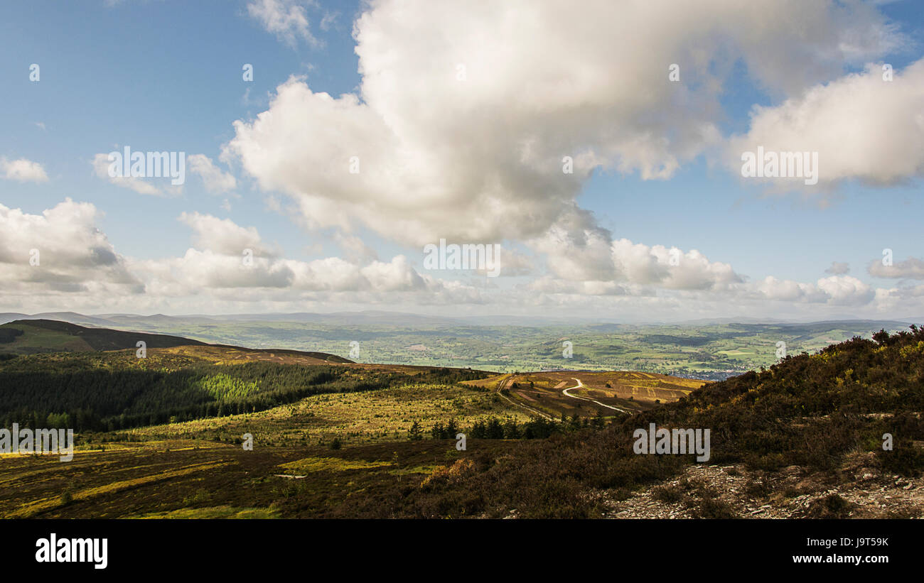 Moel Famau Country Park, Wales, UK, Britain. Welsh hillside, views of ...
