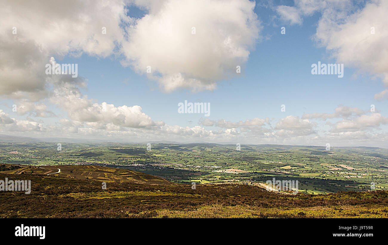 Moel Famau Country Park, Wales, UK, Britain. Welsh hillside, views of ...