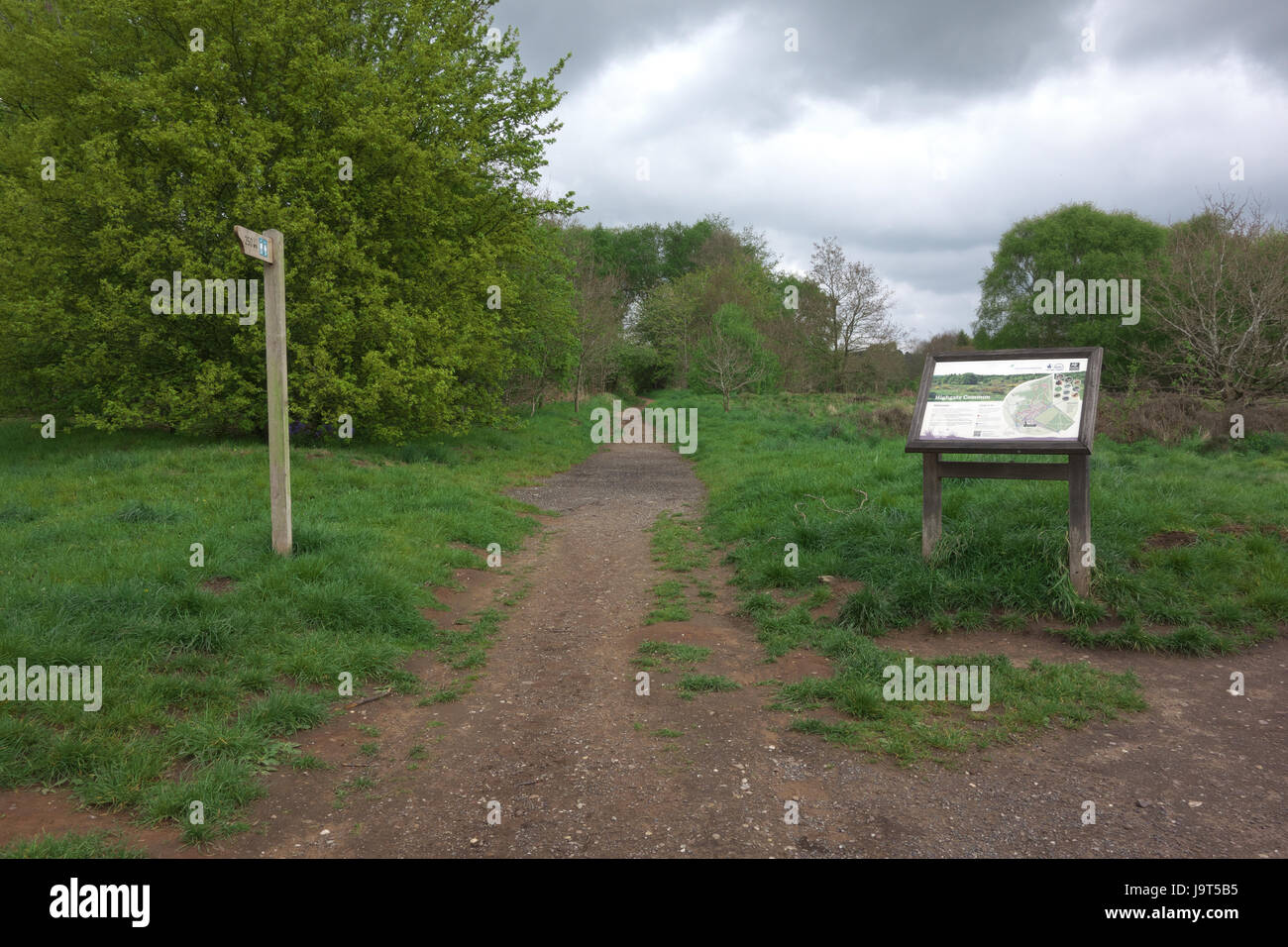 Information board and path at Highgate Common. Staffordshire Wildlife ...