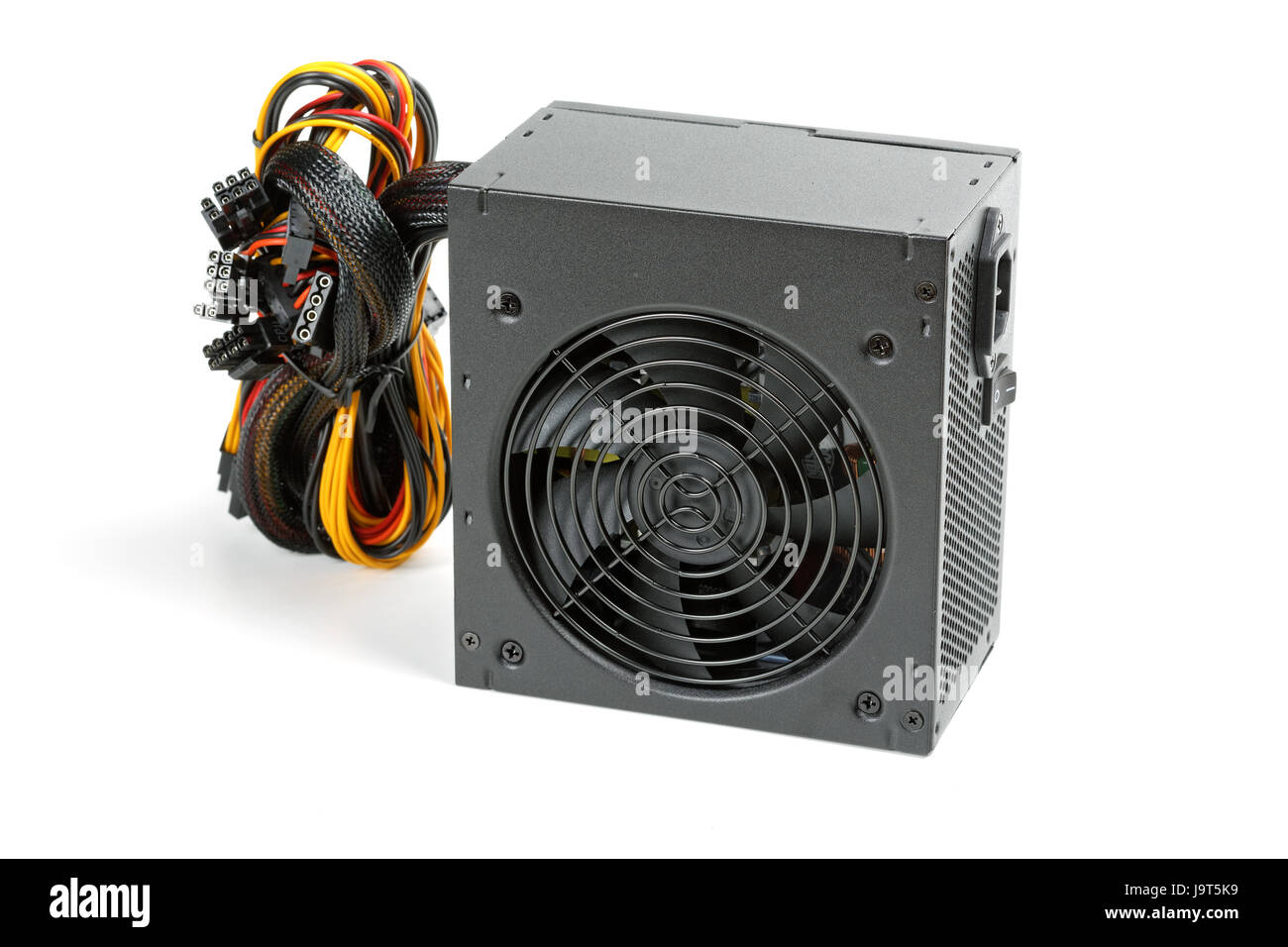 the power supply for the computer isolated on white background Stock ...