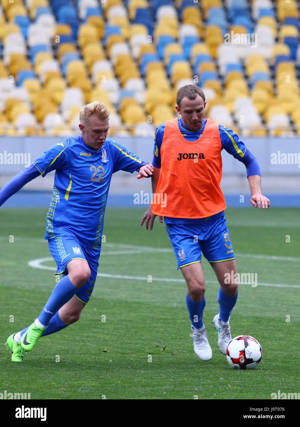 Kiev, Ukraine. 2nd June, 2017. Players of Ukraine National Football ...