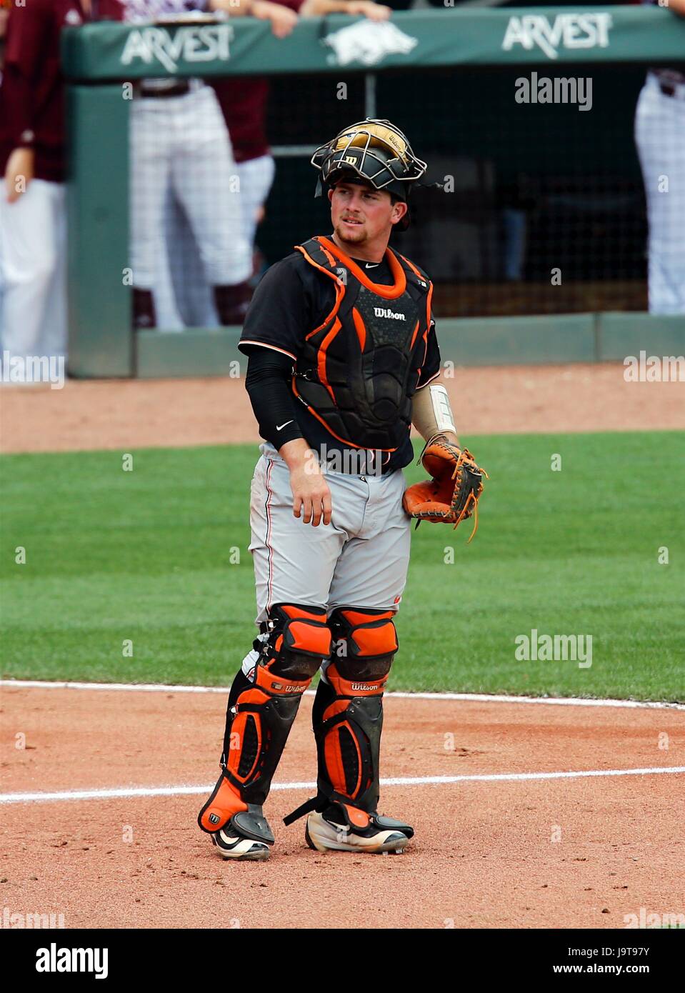 The Inning. 2nd June, 2017. Oklahoma State catcher Colin Simpson #24 ...