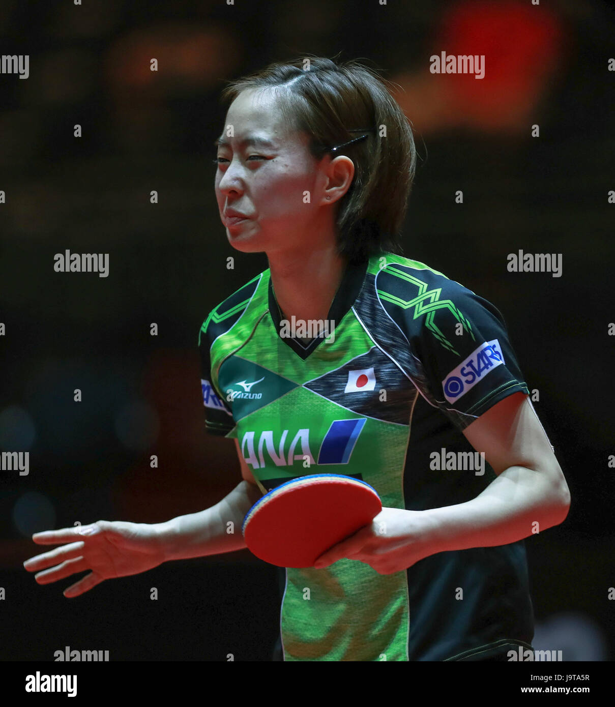 Dusseldorf, Germany. 2nd June, 2017. Ishikawa Kasumi of Japan reacts ...