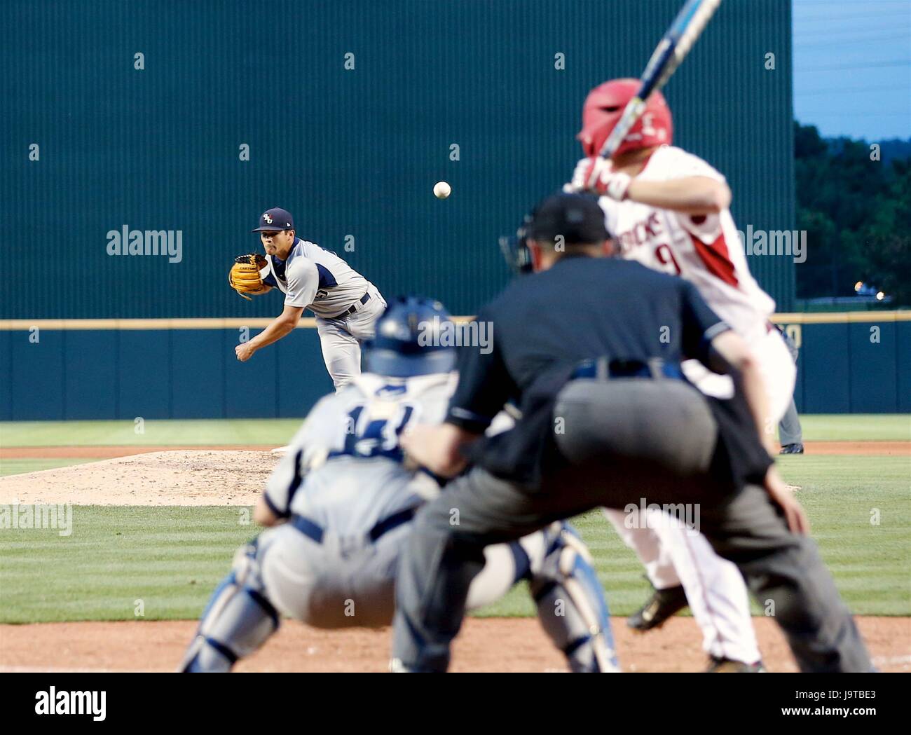 Home Plate. 2nd June, 2017. ORU pitcher Miguel Ausua #15 delivers a ...