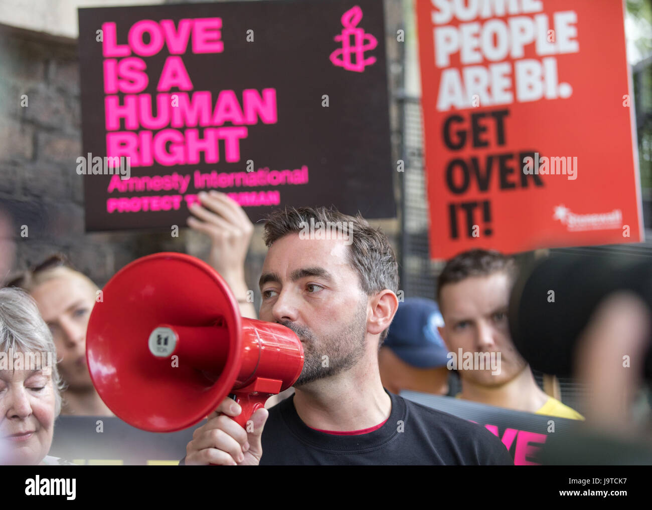 London, UK. 2nd June, 2017. Amnesty international UK/Stonewall protest ...
