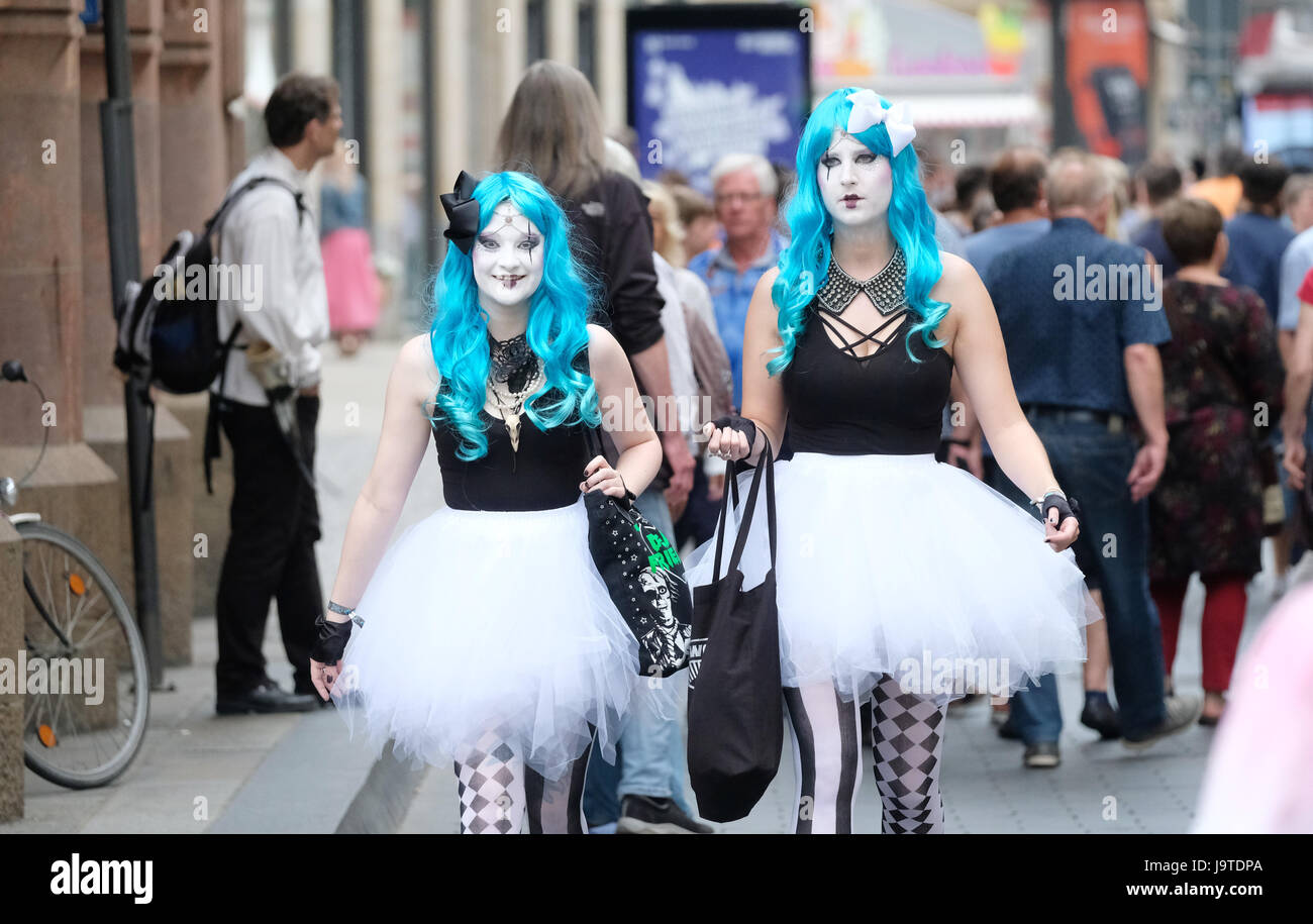 Goth festival gotik wave treffen leipzig germany hi-res stock ...
