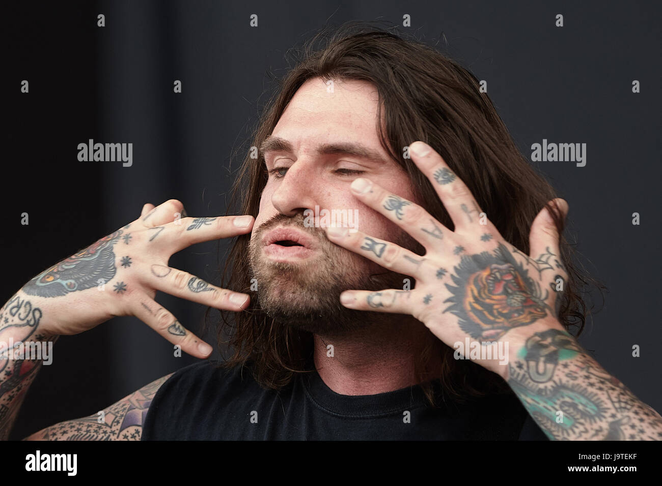 Nuerburg, Germany. 3rd June, 2017. Singer Mike Duce of the British ...