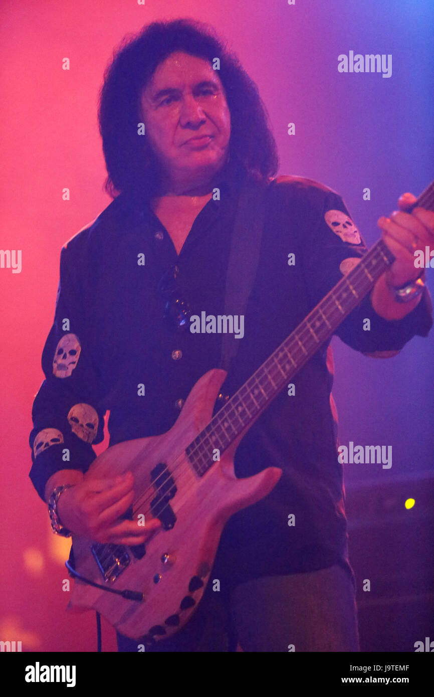 Philadelphia, PA, USA. 2nd June, 2017. Gene Simmons of KISS performing ...