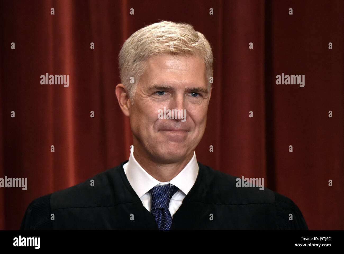 Associate Justice Neil Gorsuch poses for a group photograph at the ...