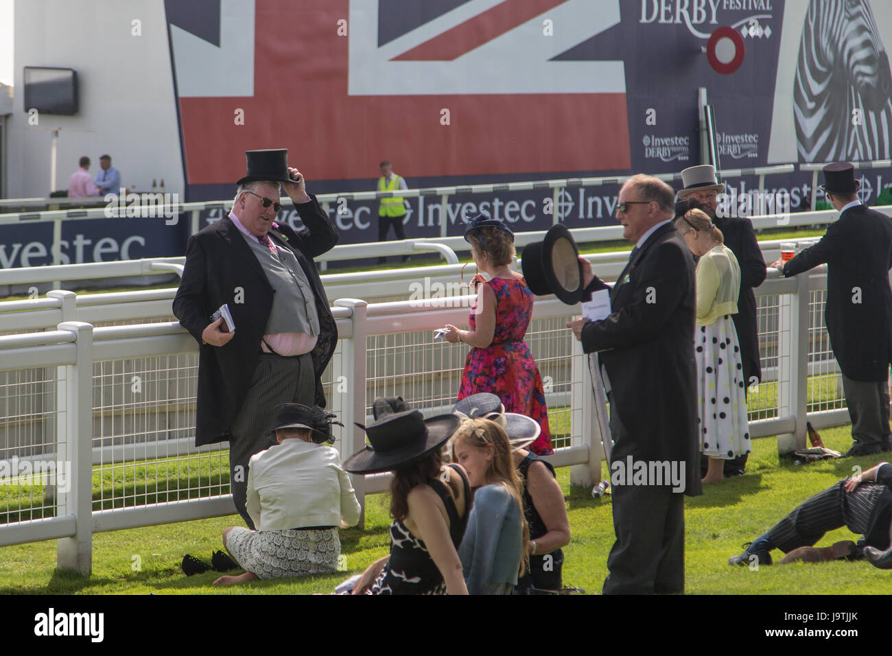 Epsom, Surrey, UK. 3rd June, 2017. Racegoers dressed up for The Derby ...