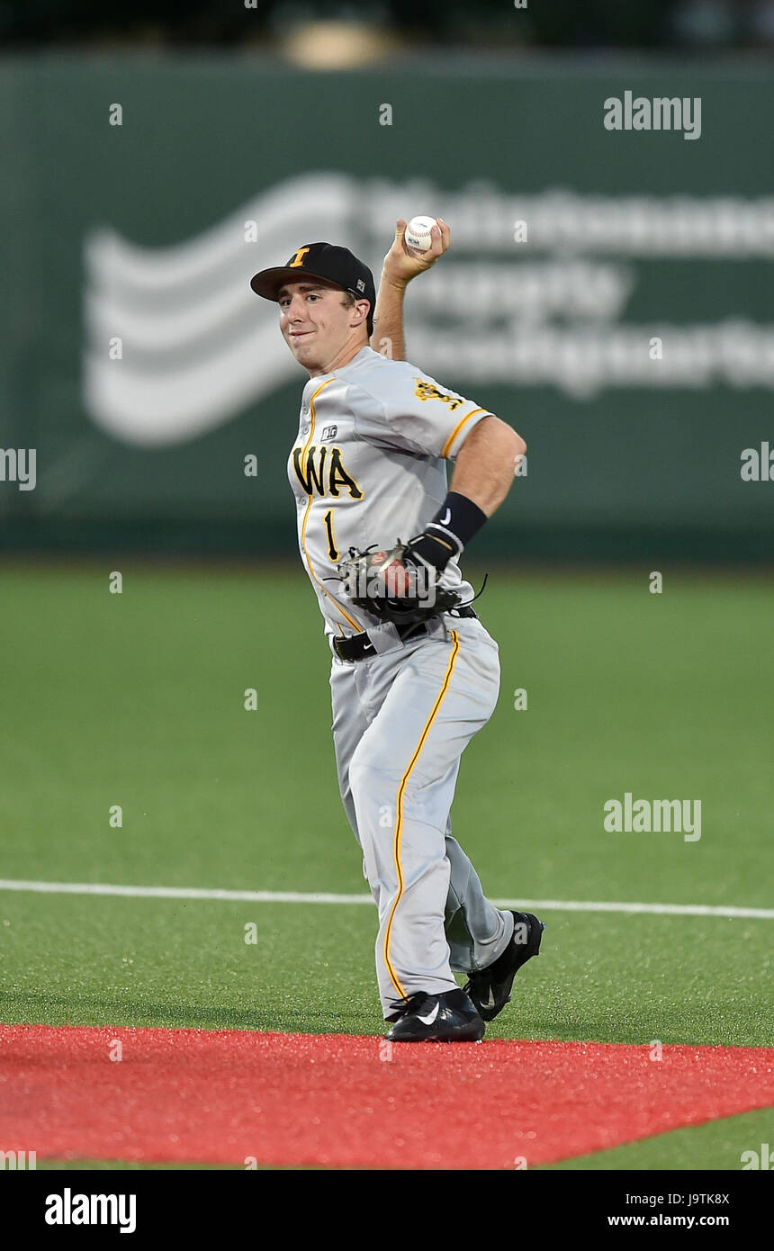 Houston, Texas, USA. 02nd June, 2017. Iowa infielder Mason McCoy (1 ...