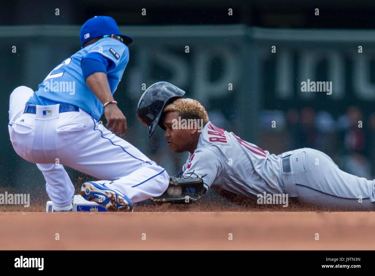 Kansas City, MO, USA. 03rd June, 2017. Jose Ramirez #11 of the ...