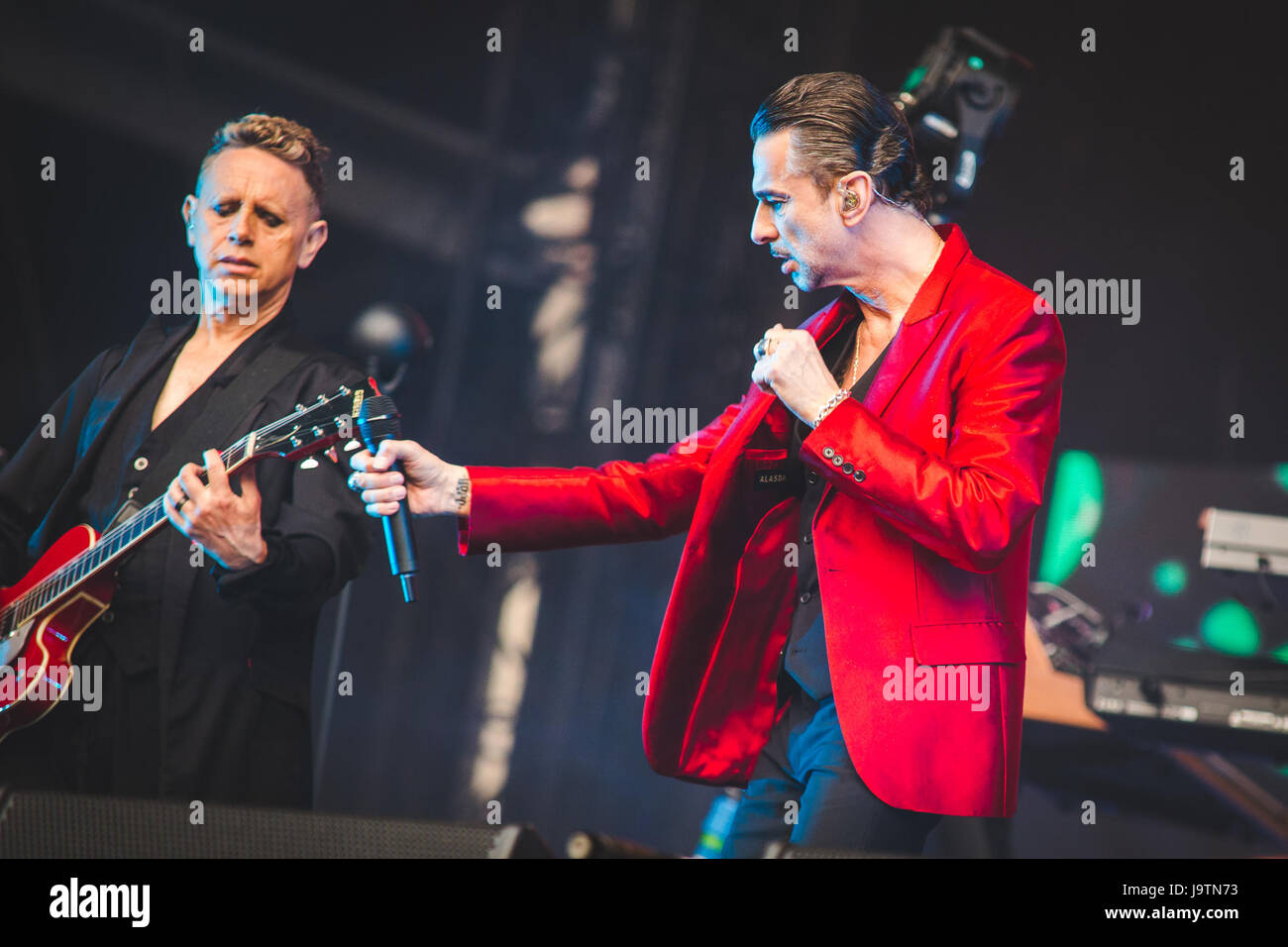 London, UK. 3rd June, 2017. Dave Gahan, Martin Gore, and Andy Fletcher ...