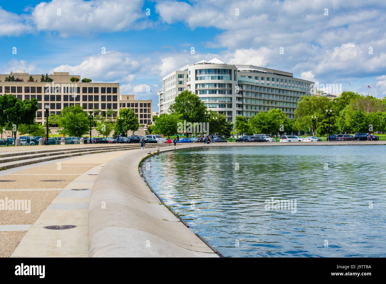 The Capitol reflecting pool and modern building in Washington, DC Stock ...