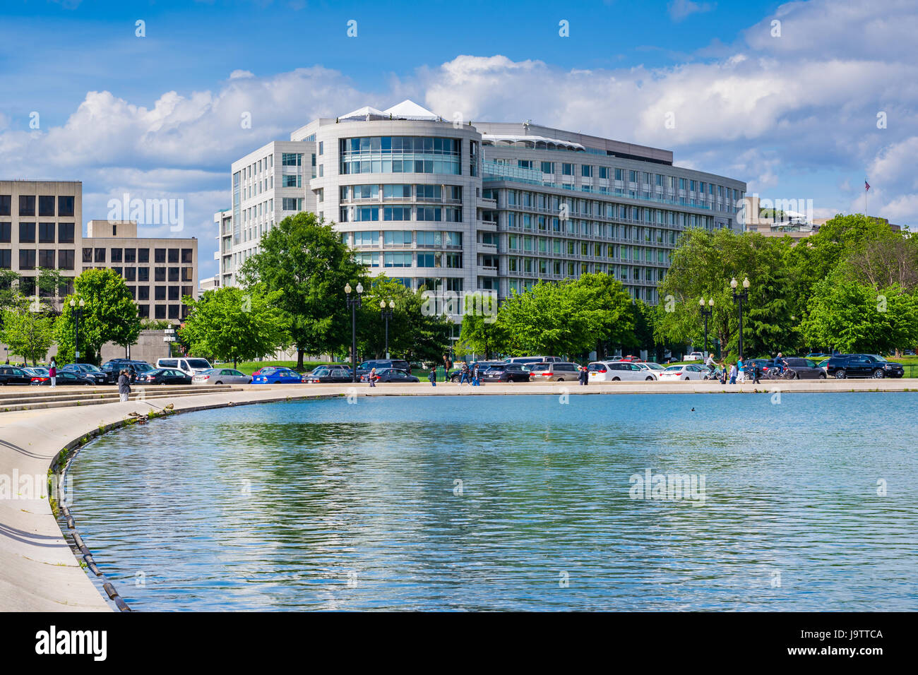 The Capitol reflecting pool and modern building in Washington, DC Stock ...