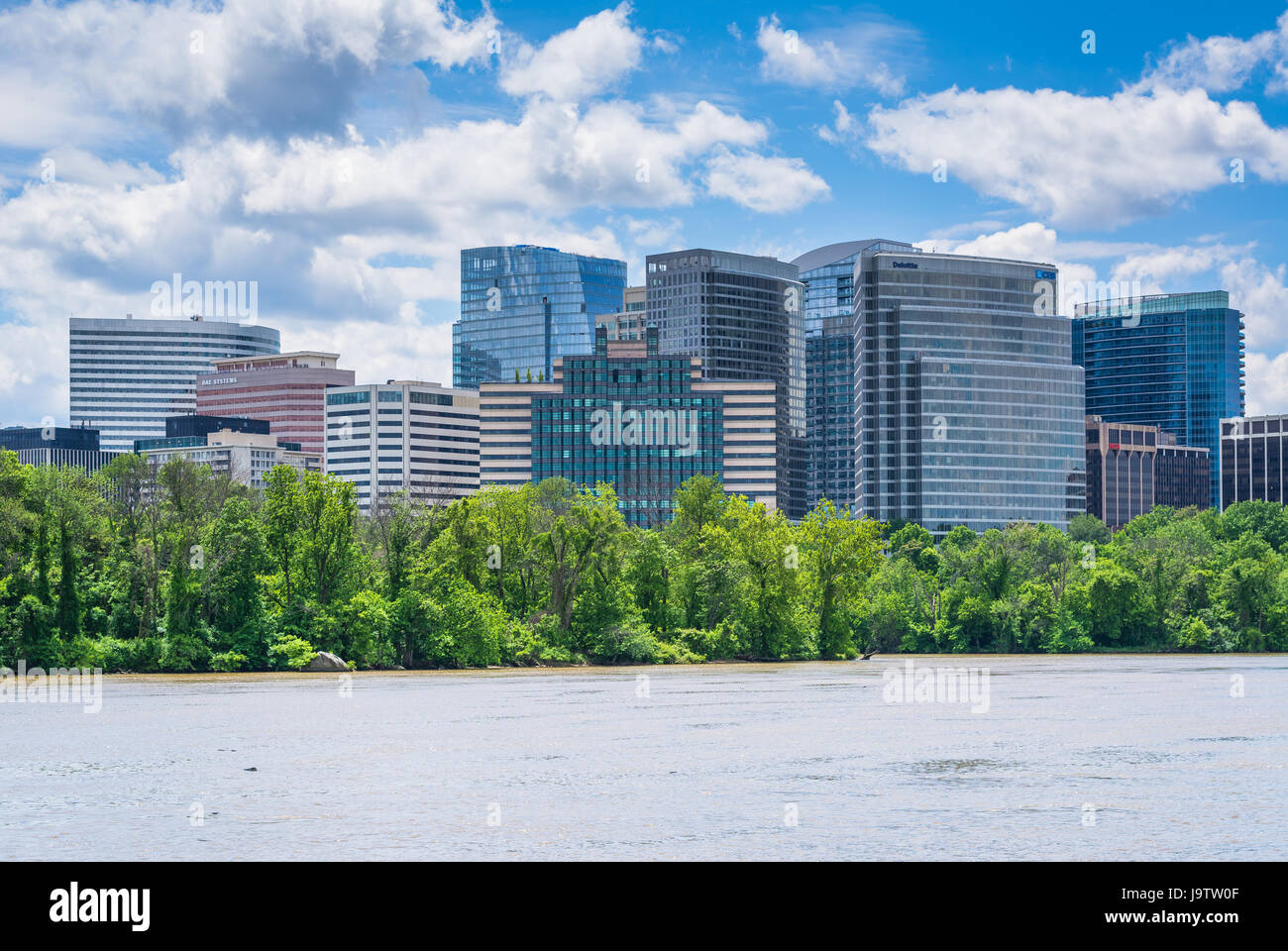 View of the Rosslyn skyline in Arlington from Georgetown, Washington ...