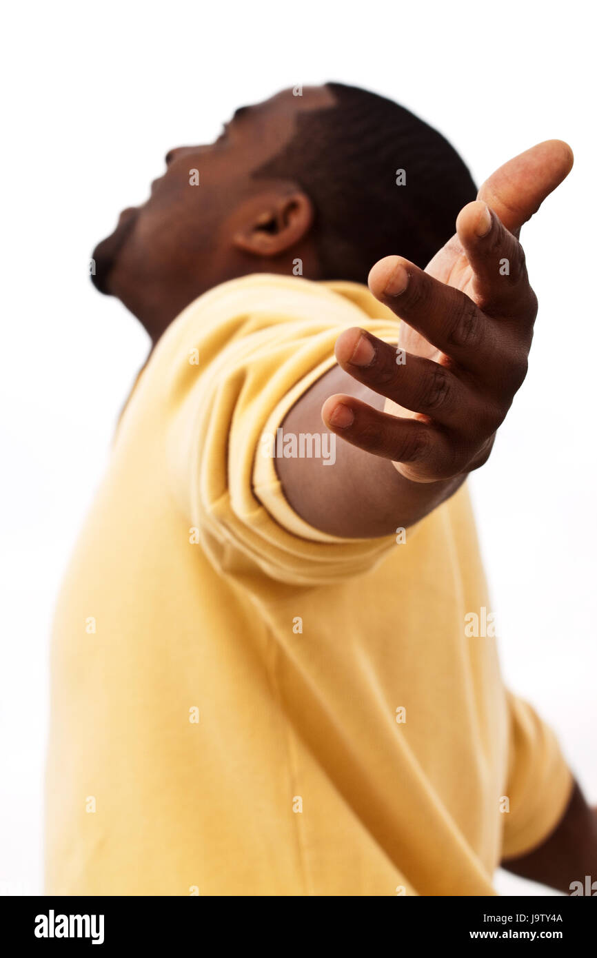 African American man with open arms Stock Photo - Alamy