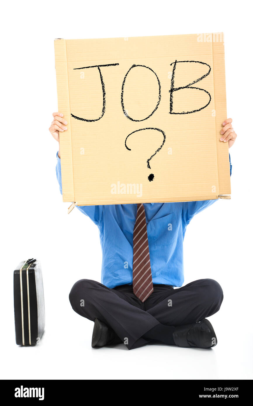 career, board, job, isolated, person, blank, european, caucasian, loss ...