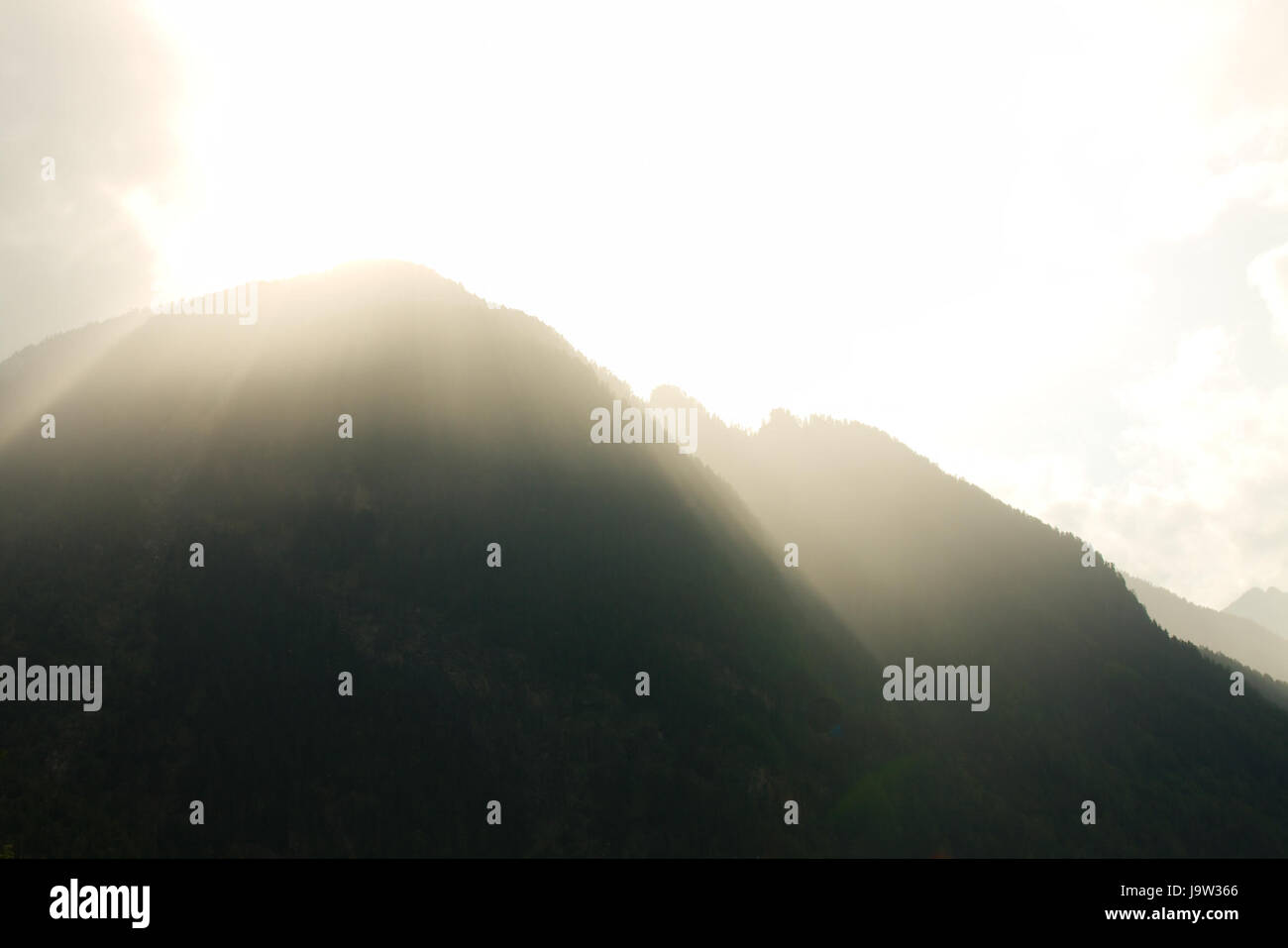 mountains, beam, alps, summer, summerly, sunlight, ray, outdoor, shape ...