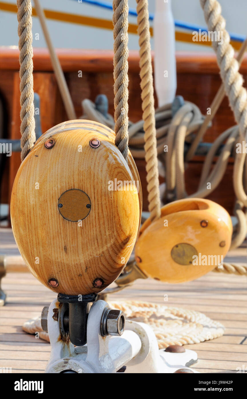 tool, yacht, sailing boat, sailboat, nautical, block, rope, pulley ...