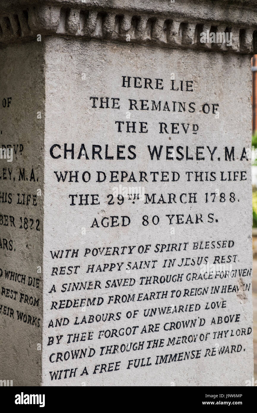 Burial place of Charles Wesley brother of John Wesley the Methodist ...