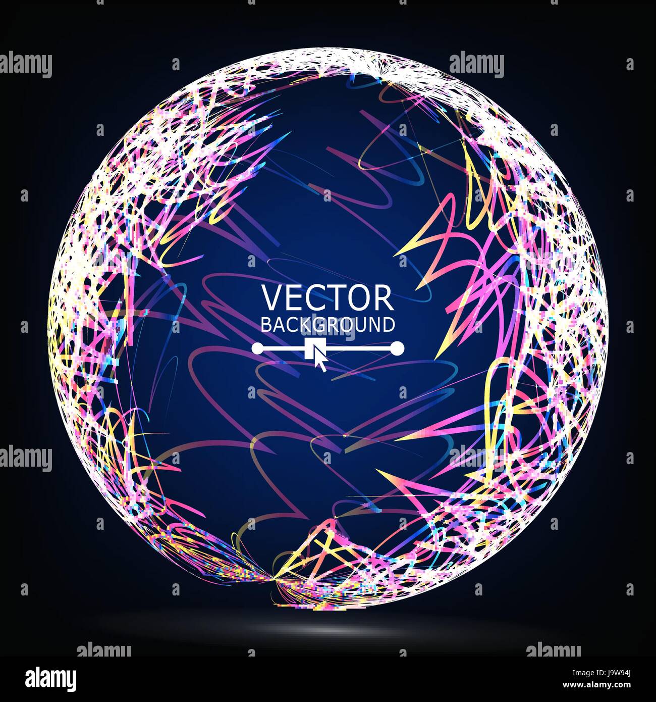 Color Lines Sphere Composition Vector. Glowing Background Stock Vector ...