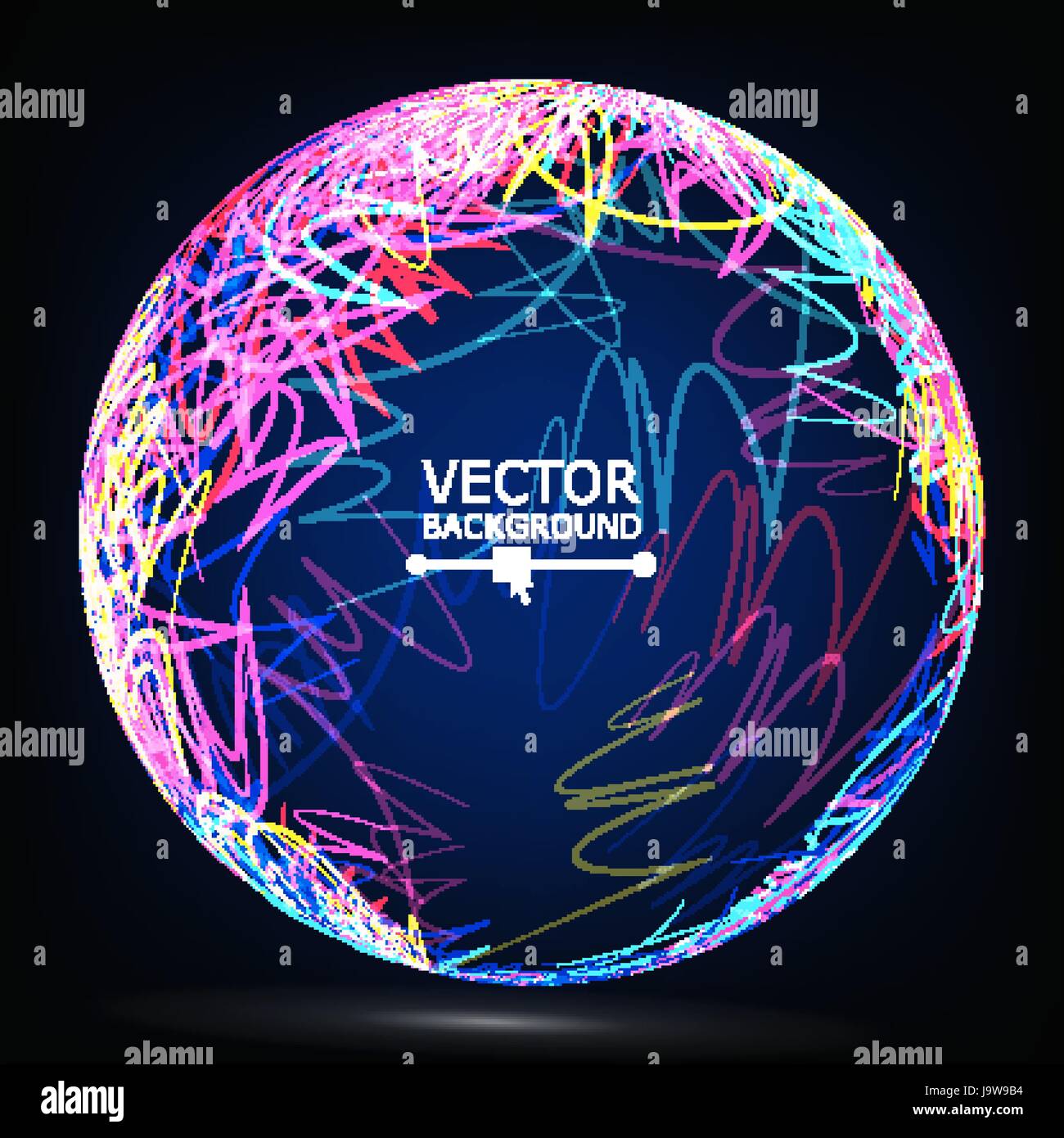Color Lines Sphere Composition Vector. Glowing Background Stock Vector ...