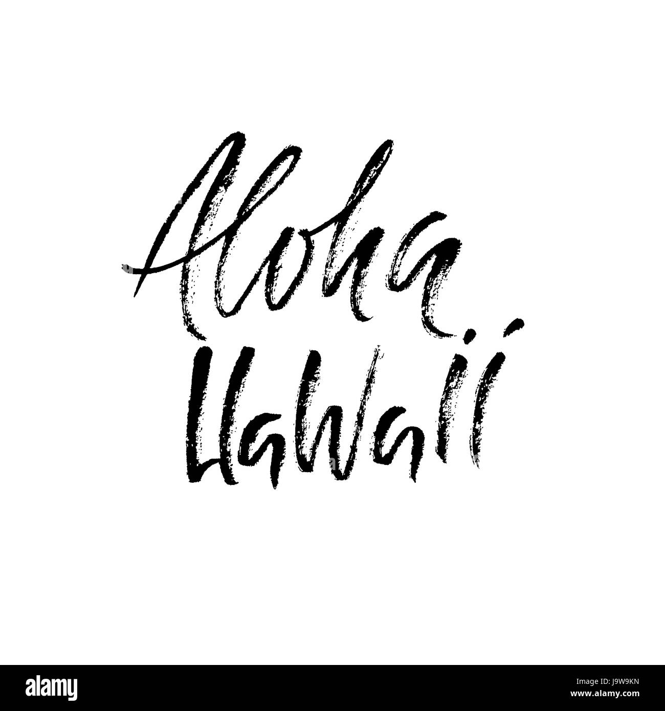 Hand drawn phrase Aloha Hawaii. Lettering design for posters, t-shirts ...