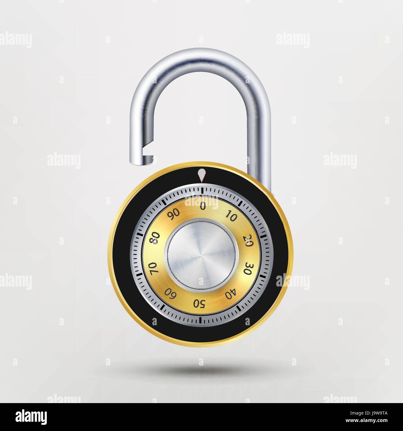 Combination Lock, Realistic Metal Vector Illustration. Safe Stock ...