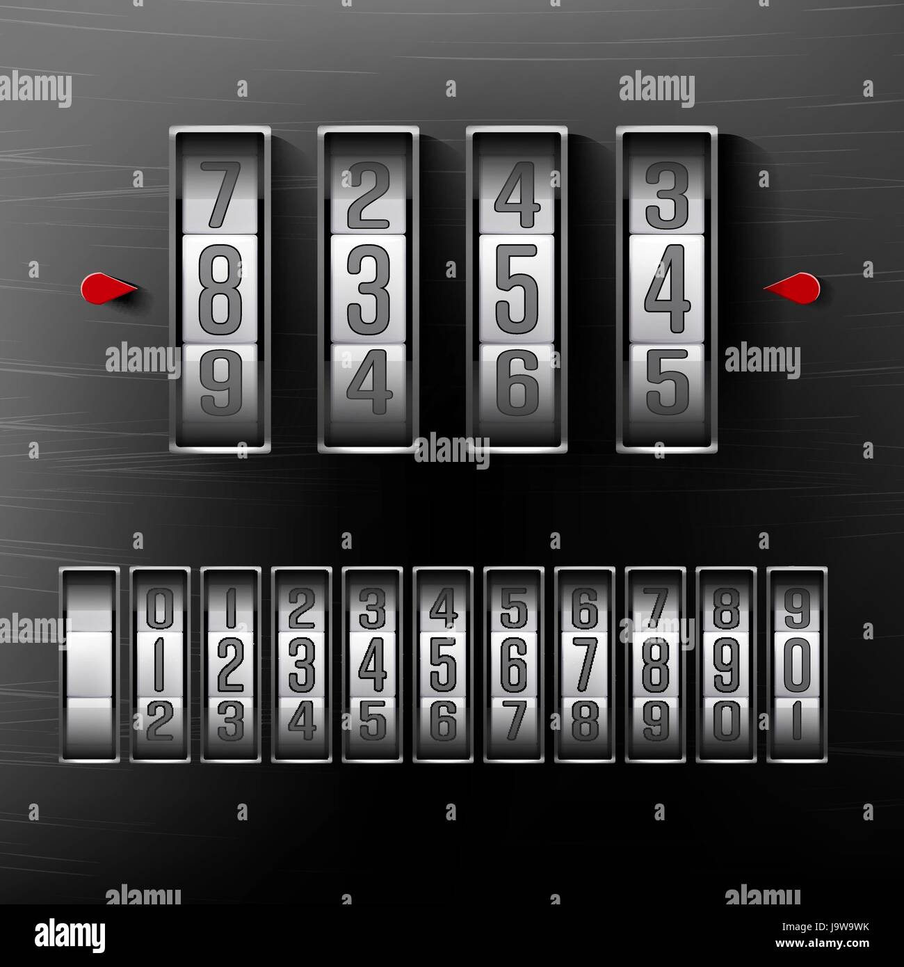 Combination Lock, Realistic Metal Vector Illustration. For Safety ...
