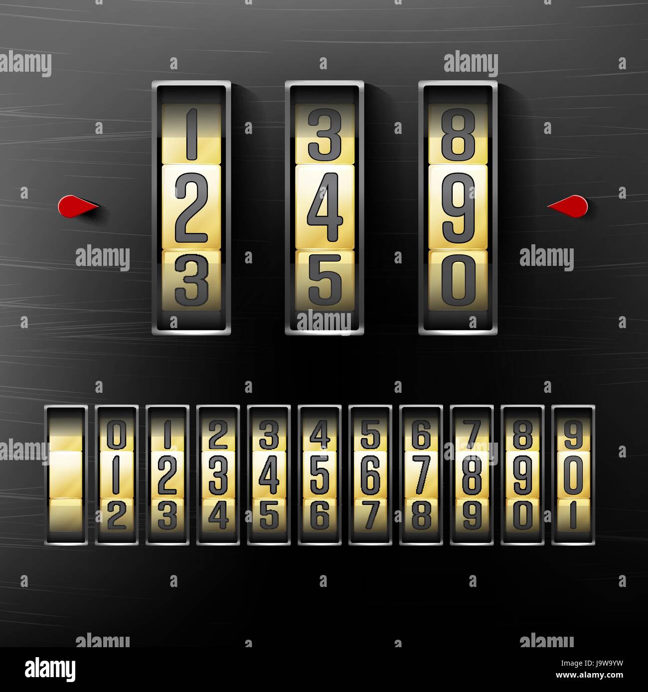 Combination Lock, Realistic Metal Vector Illustration. For Safety ...