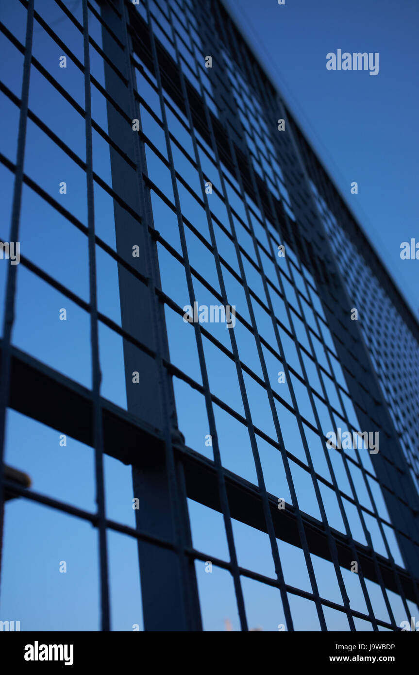 strong, square, barrier, border, high, tall, blue, risk, industrial ...