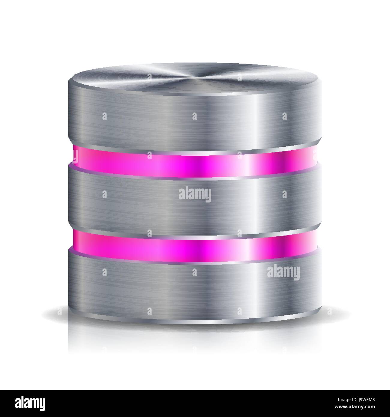 Network Database Disc Icon Vector Set. Realistic Illustration Of ...