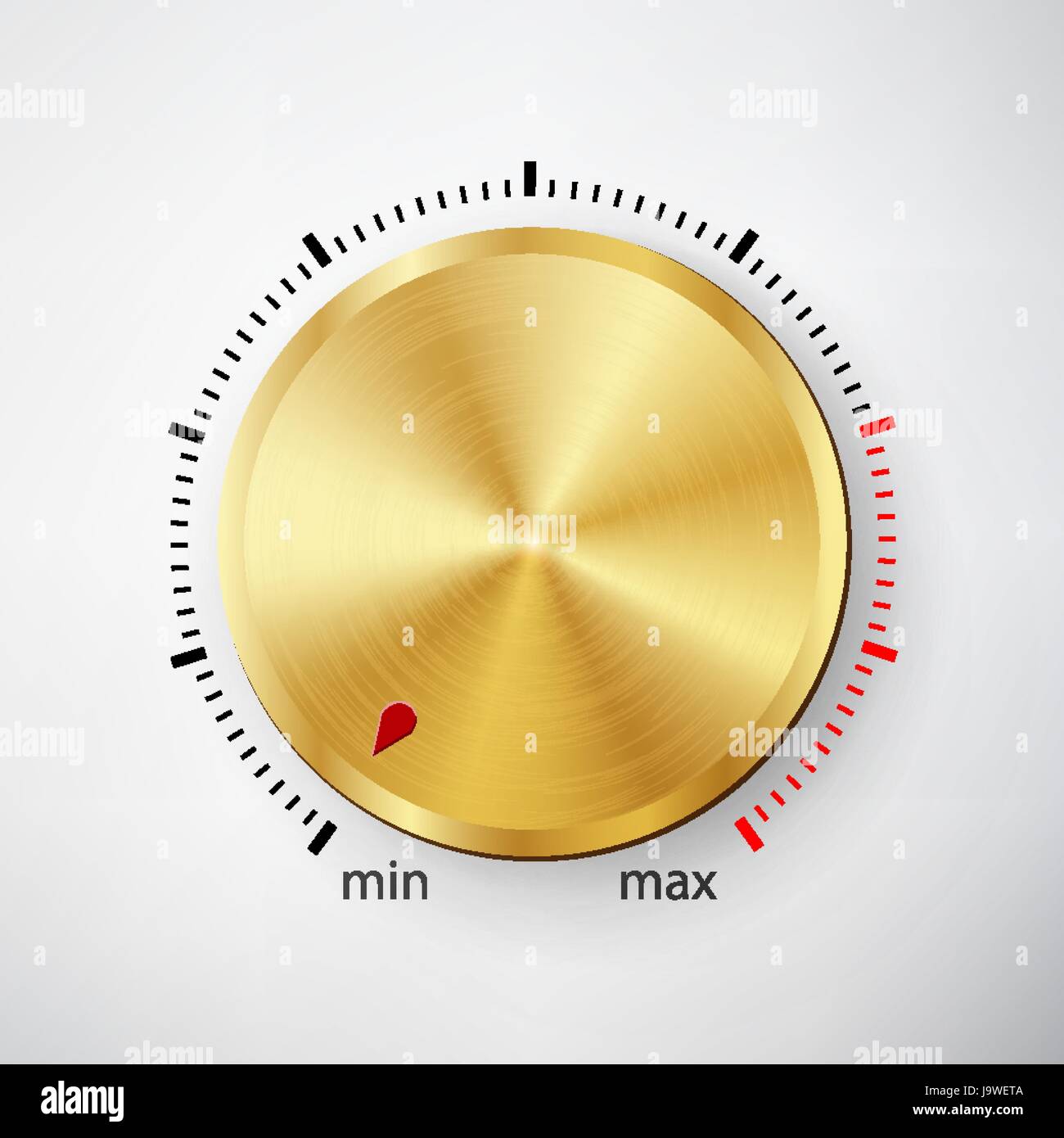 Dial Knob Vector. Global Swatches. Realistic Metal Button With Circular ...