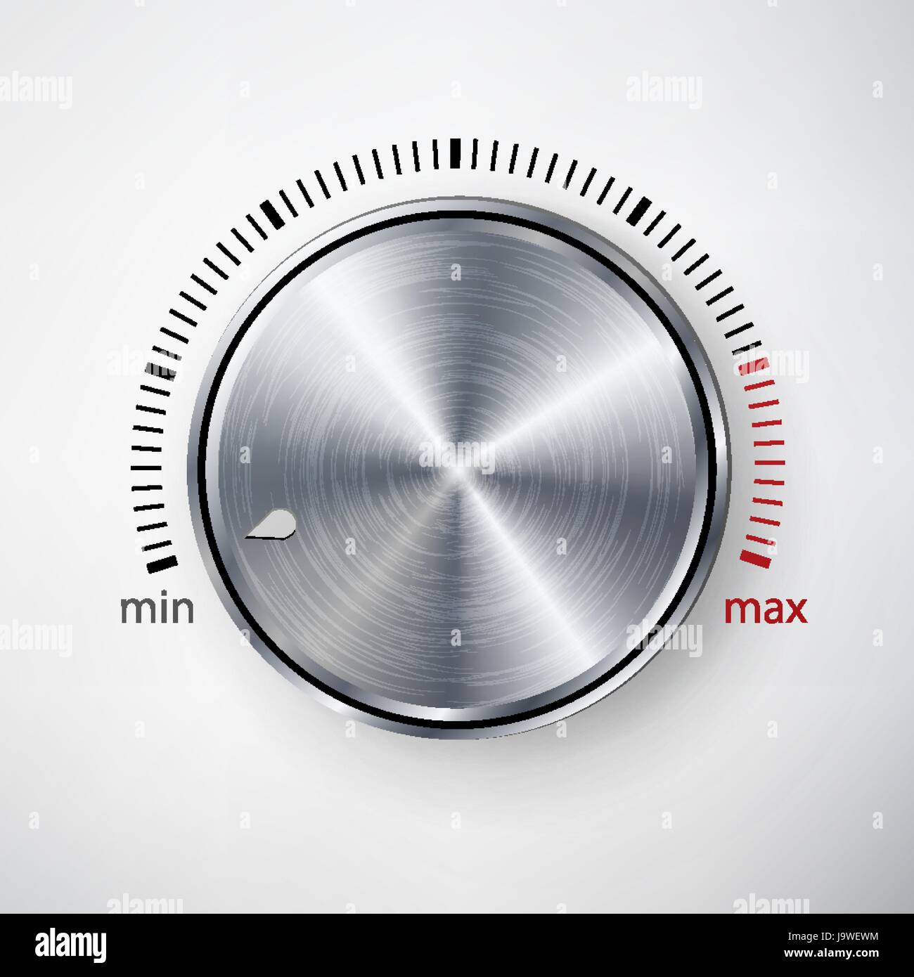 Dial Knob Vector. Global Swatches. Realistic Metal Button With Circular ...