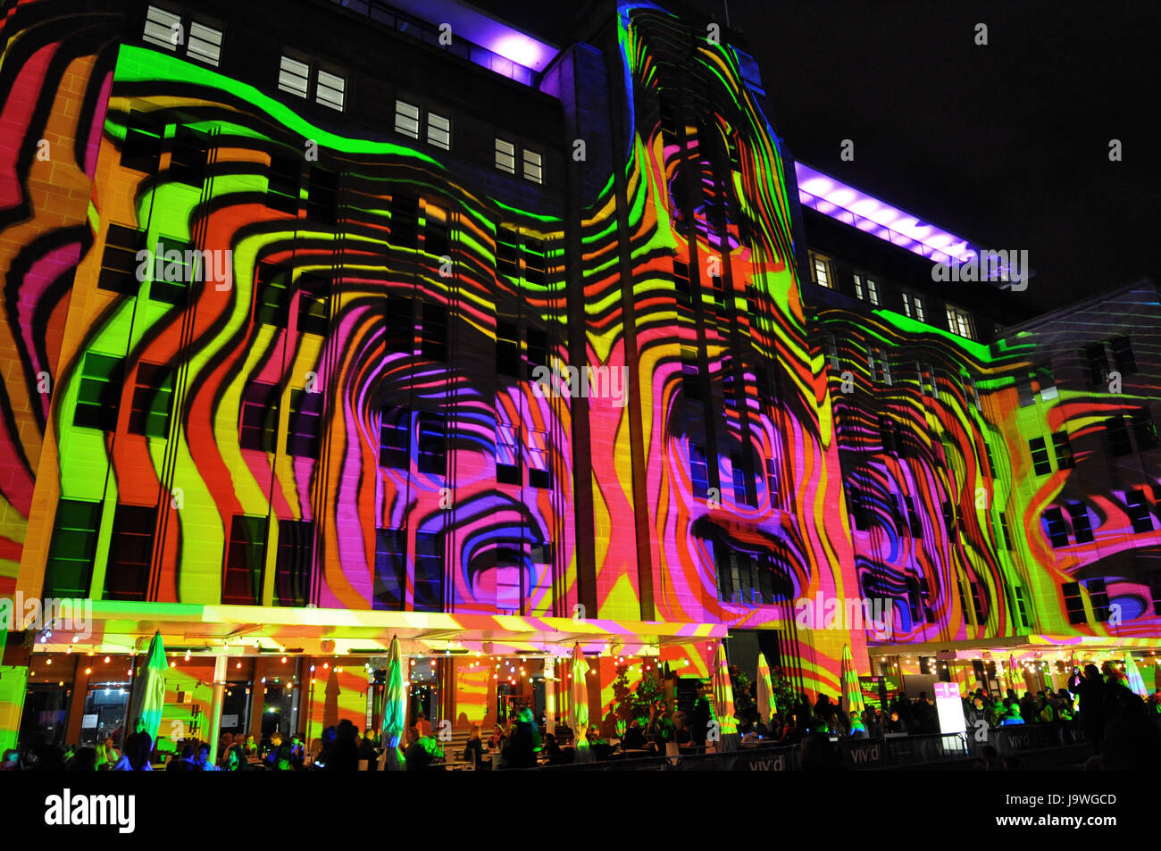 Vivid Light show - Sydney 2017 - Circular Quay Stock Photo - Alamy