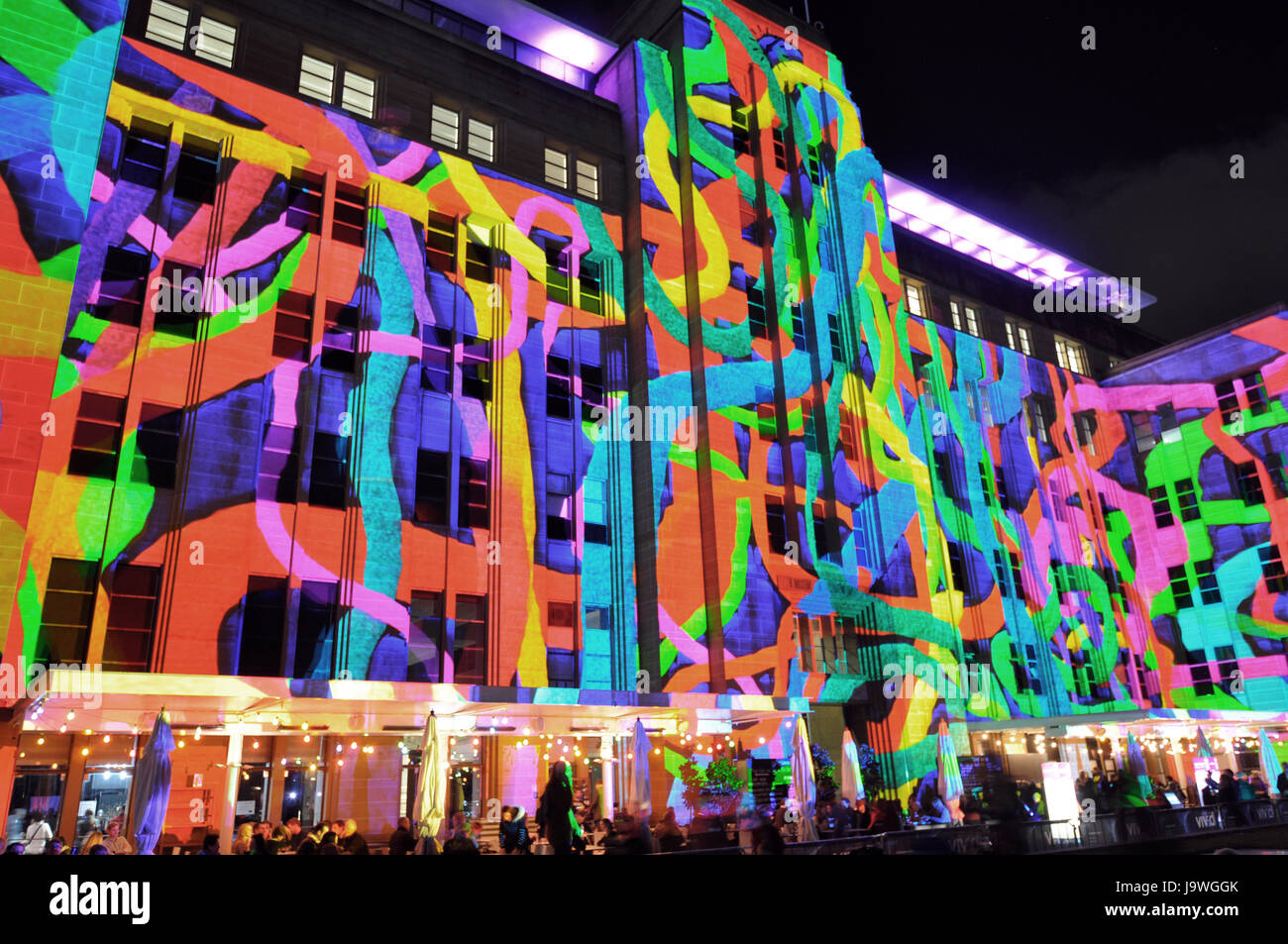 Vivid Light show - Sydney 2017 - Circular Quay Stock Photo - Alamy