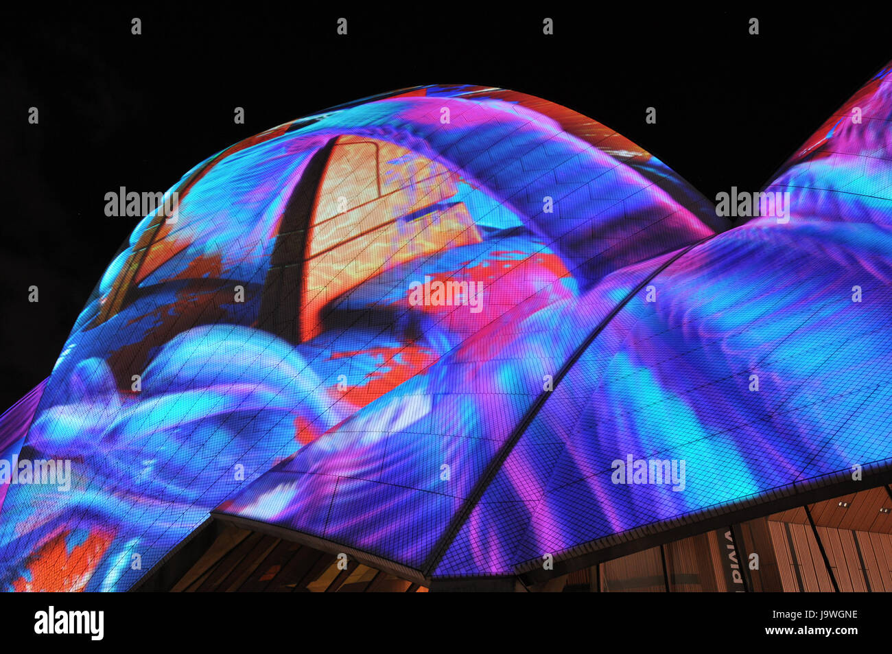 Sydney Opera House lights up at Vivid Light Festival 2017 Stock Photo ...
