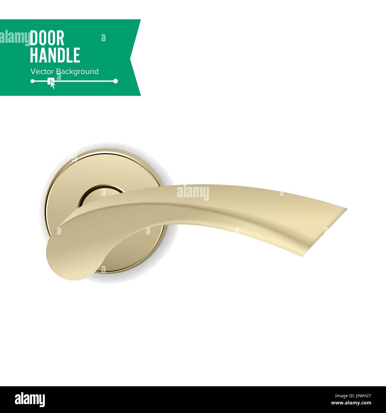 Door Handle Vector. Realistic Classic Element Isolated On White ...