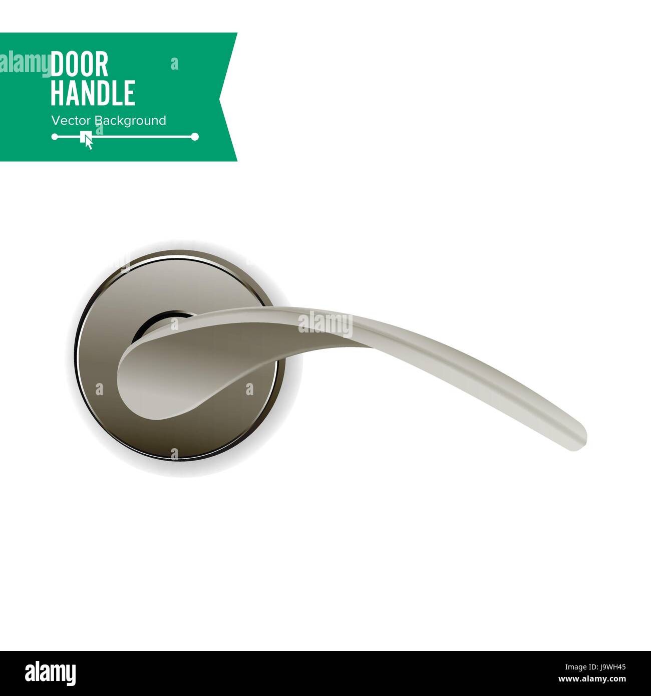 Door Handle Vector. Realistic Classic Element Isolated On White ...