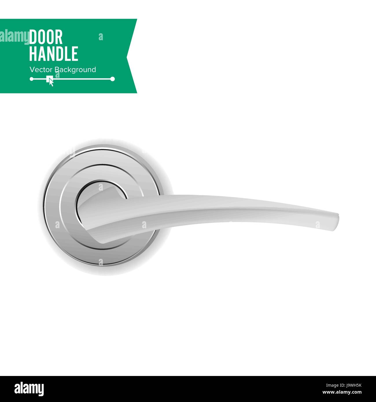 Door Handle Vector. Realistic Classic Element Isolated On White ...