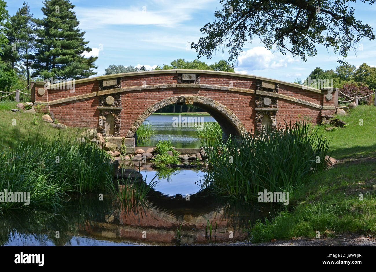 bridge, mirroring, fresh water, pond, water, lake, inland water ...