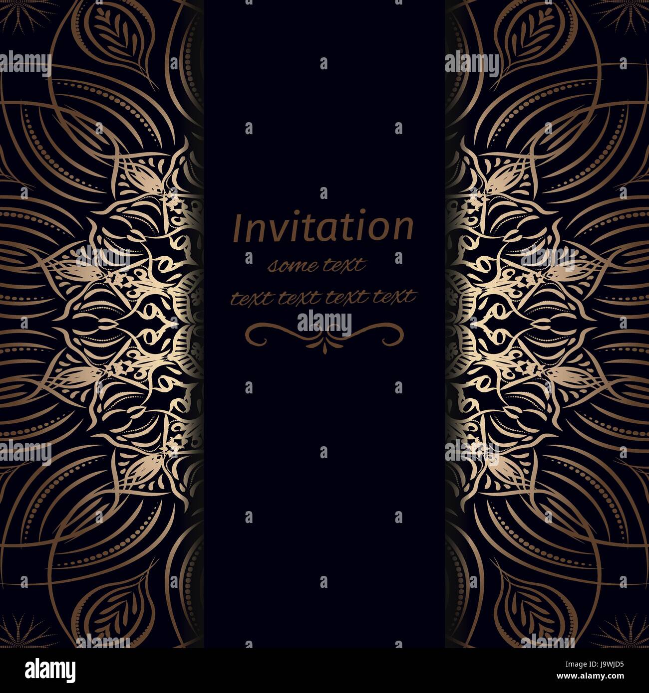 Blue gold pattern in Stock Vector Images - Alamy