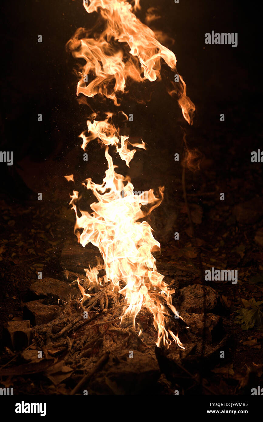 romanticism, outing, fire, conflagration, flame, flames, campfire ...
