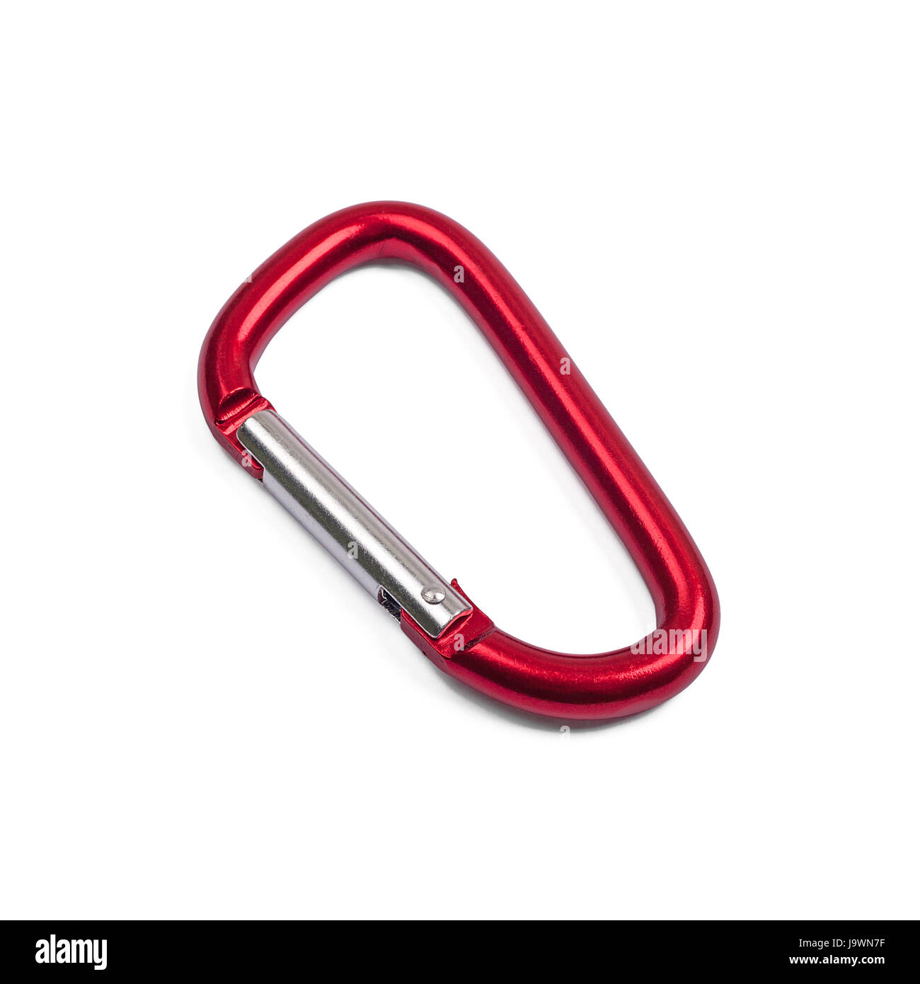 red carabiner isolated, sport atribure Stock Photo - Alamy